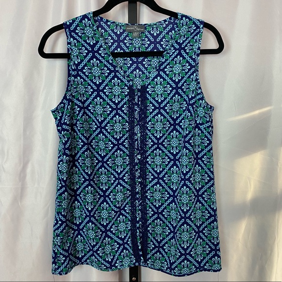 Market & Spruce | Tops | Market Spruce Blue And Green Printed Tank Top ...